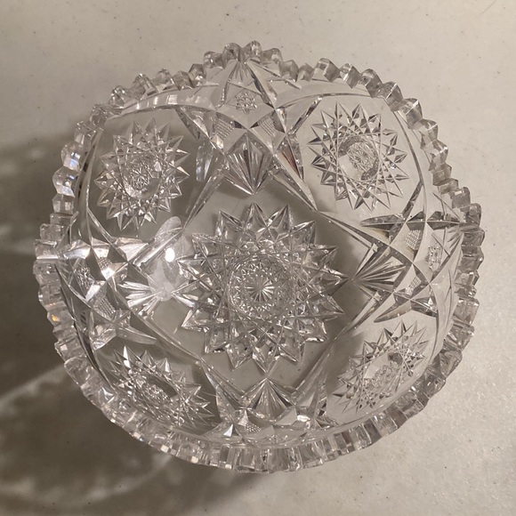 Vintage | Dining | American Brilliant Cut Glass 8 Bowl Sawtooth Edge ...